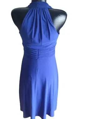 Evan Picone | Dresses | Evan Picone Royal Blue Halter Vneck Midlength ...